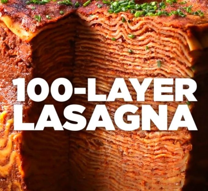 100 Layer Lasagna - Bechamel Sauce, Meat Sauce, Tomato, Parmesan